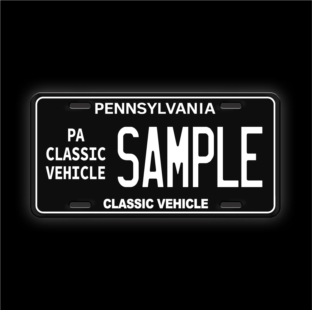 Black Custom Pennsylvania Classic Vanity License Plate – Limitless ...