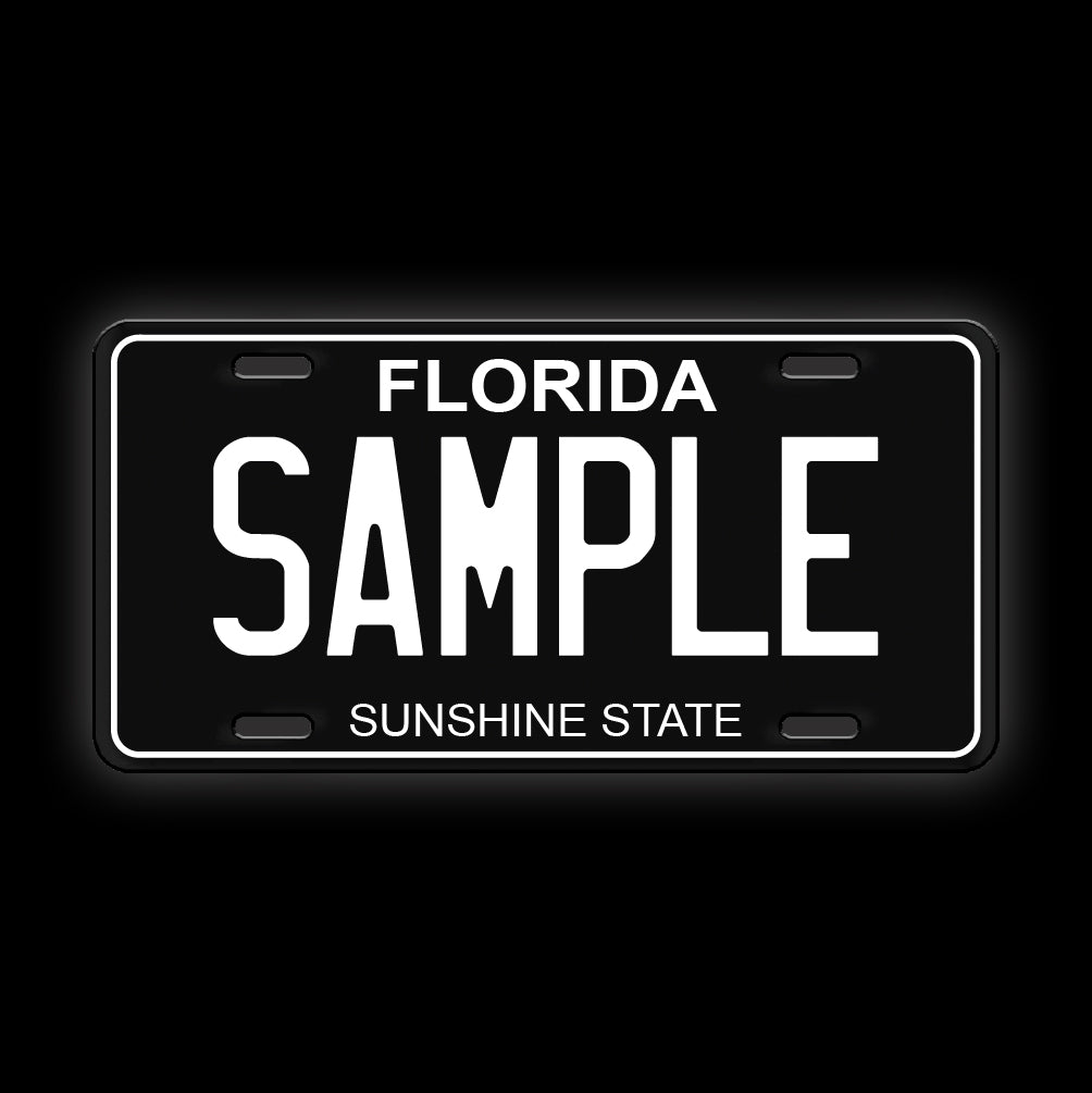 Black Custom Florida License Plate – Limitless Speed Co.