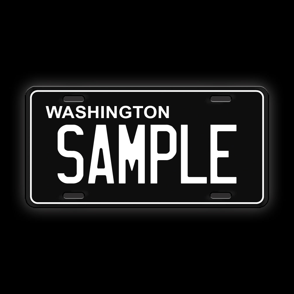 Black Custom Washington License Plate – Limitless Speed Co.